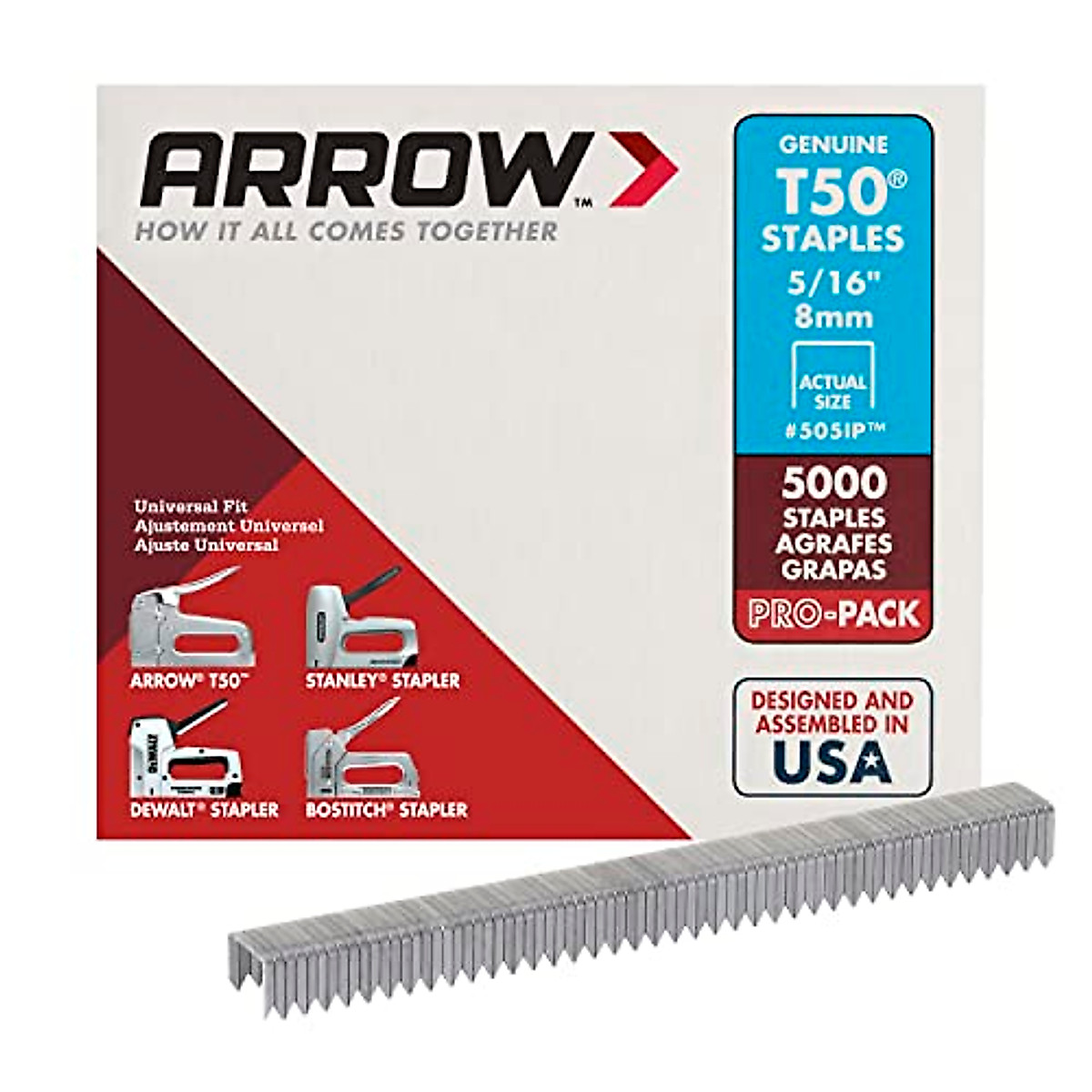 Arrow Fastener 505IP Genuine T50 5/16-Inch Staples, 5,000-Pack