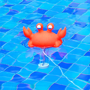 XY-WQ Floating Pool Thermometer, Large Size Easy Read for Water Temperature with String - Swimming Pools, Spas, Hot Tubs, Ponds (Crab)