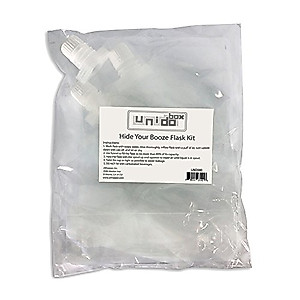 Hide Your Booze Flask and Funnel Kit Set - 8 oz Flask, 16 oz. Flask, 32 oz. Flask and Funnel - Secret Liquor Wine Cruise Travel Clear Hidden Flask Pouch