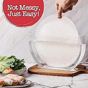 Oishi Tableware Rice Paper Water-Spring Roll Water Bowl,Rice Paper Holder for Rice Paper Wrappers for Spring Rolls,Summer Rolls. Spring Roll Maker,Banh trang holder 1 Pack Rice Paper Not Included