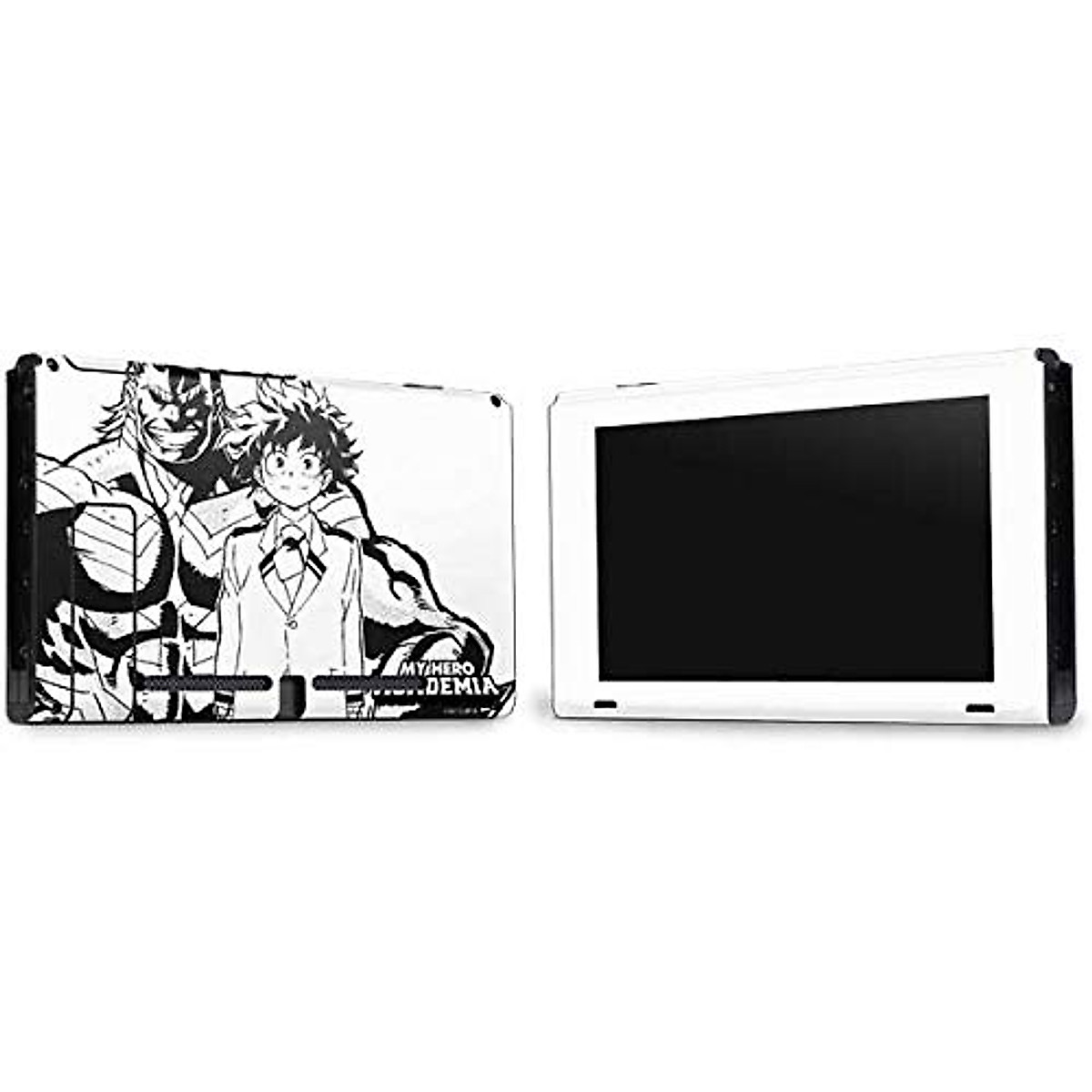 Skinit Decal Gaming Skin compatible with Nintendo Switch Bundle - Officially Licensed Funimation All Might and Deku Black and White Design