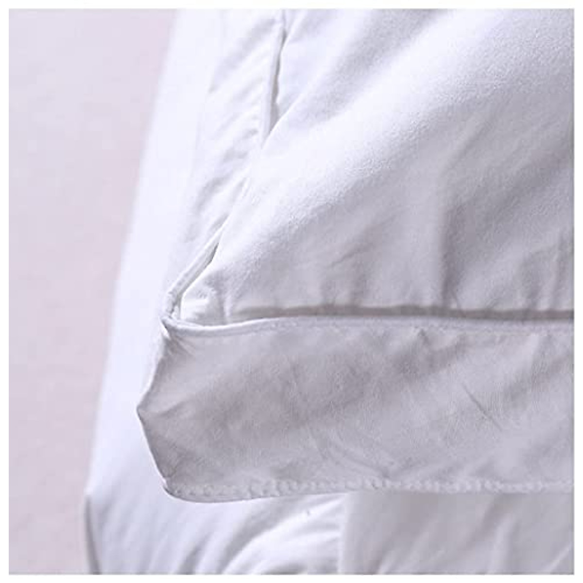 ROSE FEATHER Goose Down Feather Bed Mattress Topper,Down Matress Topper Cover with Straps,Plush Soft Fluffy Baffled Pillowtop Mattress Pad Feather Topper RV King-All Season(Size:72x80inchs)