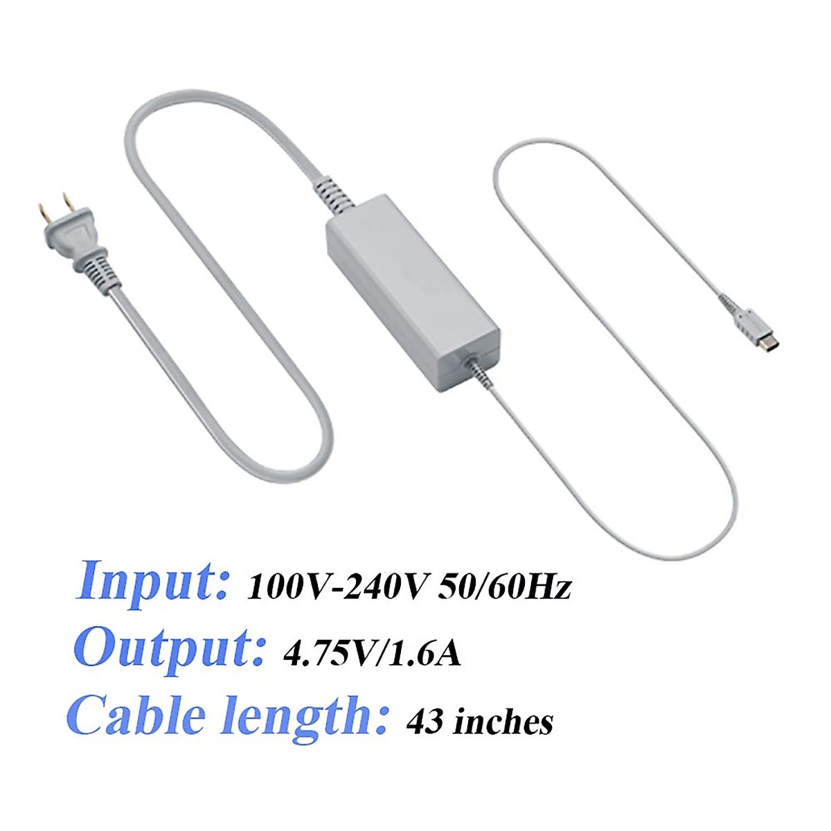 Gamepad Charger for Wii U - AC Power Adapter with Battery Pack for Controller Accessories Bundle and Console