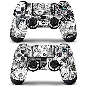 Vanknight Vinyl Decals Stickers Skin 2 Pack for PS4 Controllers Skin Anime Funny Girls