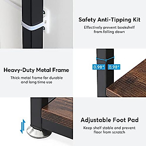 Tribesigns 70.8 Inch Tall Bookshelf, 8-Tier Industrial Open Bookcase, Metal Etagere Bookcase Storage Display Shelf Unit for Living Room Bedroom Home Office (1)