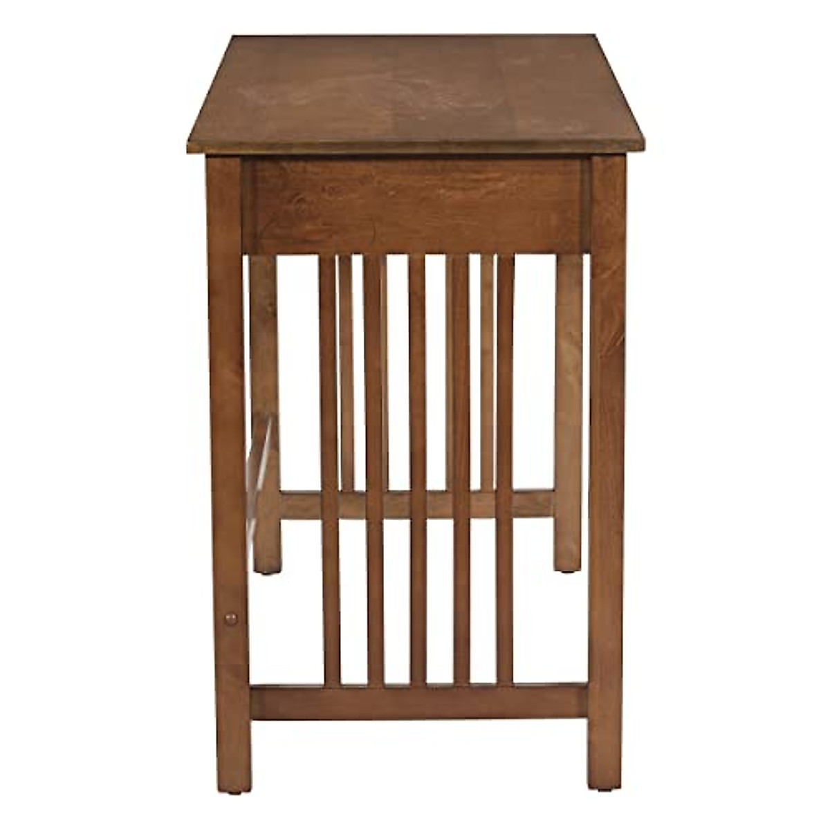 OSP Home Furnishings Sierra Writing Desk with Pull-Out Drawer and Mission Style Side Panels, Ash Brown