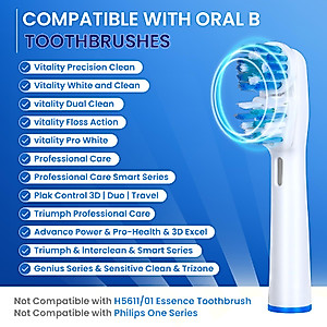 Replacement Brush Heads Compatible with Oral B- Double Clean Design, Double Clean Brush Heads, Compatible with Braun Oral-B Dual Clean Electric Toothbrush - Pack of 4