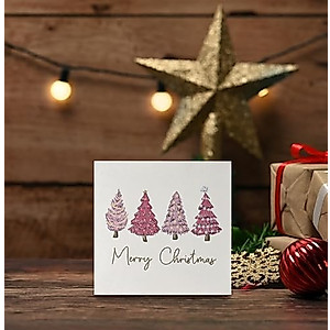 Pink Christmas Sign,Pink Christmas Decorations,Christmas Tree Merry Christmas Sign,Christmas Sign Wood Plaque,Merry Christmas Sign for Table,Christmas Signs for Home Decor