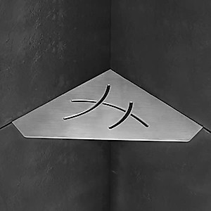 Bernkot Corner Shower Shelf 10" Brushed 304 Stainless Steel Pentagonal Corner Shelf Recessed Bathroom Shower Shelf, No Drilling