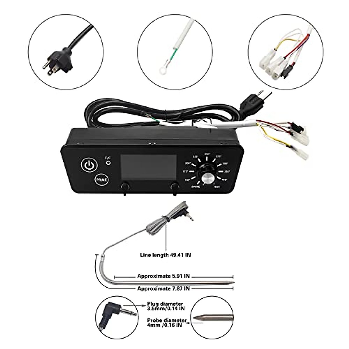 Digital Thermostat Control Board Kit Replacement for Pit BOSS 5 Series Vertical Pellet Smoker with LCD Display , Equipped with Hot Rod Ignitor, RTD Temperature Probe Sensor and Meat Temperature Probes