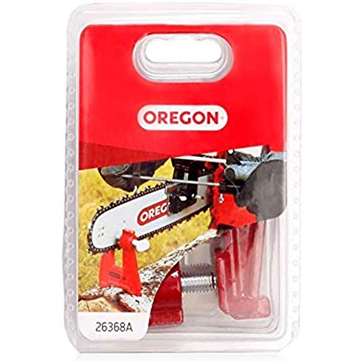 Oregon Filing Vise - Pocket Stump Vise for Filing Chainsaw Chains in the Field, Saw Vise for Secure Filing Set-up on any Tree Stump, Essential Chainsaw Accessories (26368A),Red