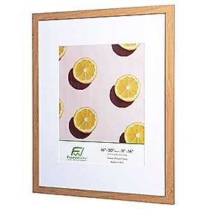 FrameWorks 2-Pack, 16x20 Matted to 11x14 Picture Frame, Golden Oak – Classic Wooden Photo Frame with Tempered Glass, Modern Matte Finish for Prints, Posters, Certificates & Wall Decor – Gallery-Ready