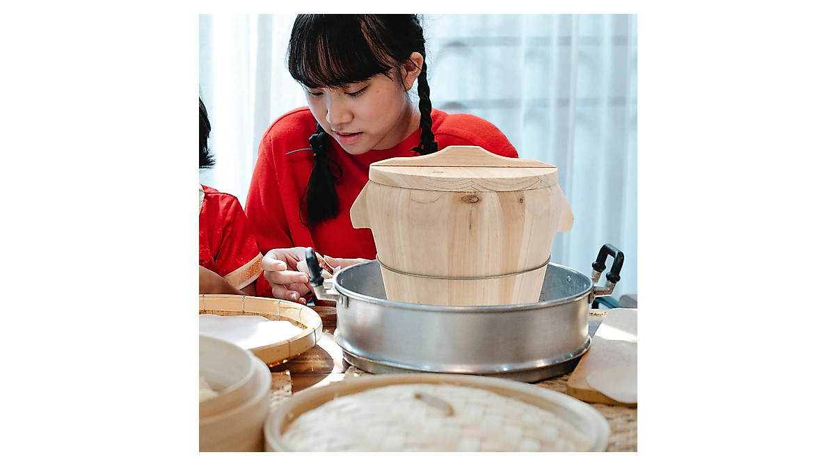 BESTonZON Handmade Wooden Rice Steamer Bucket for Easy Cooking