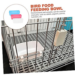 Mipcase 3pcs Parrot Holder Cup Conure Budgie Water Feeding Dispenser Cups Cage Chinchi Slot Plate Gamefowl Dish Greys Animals Accessories Feeder Trough Container Storage Lovebird