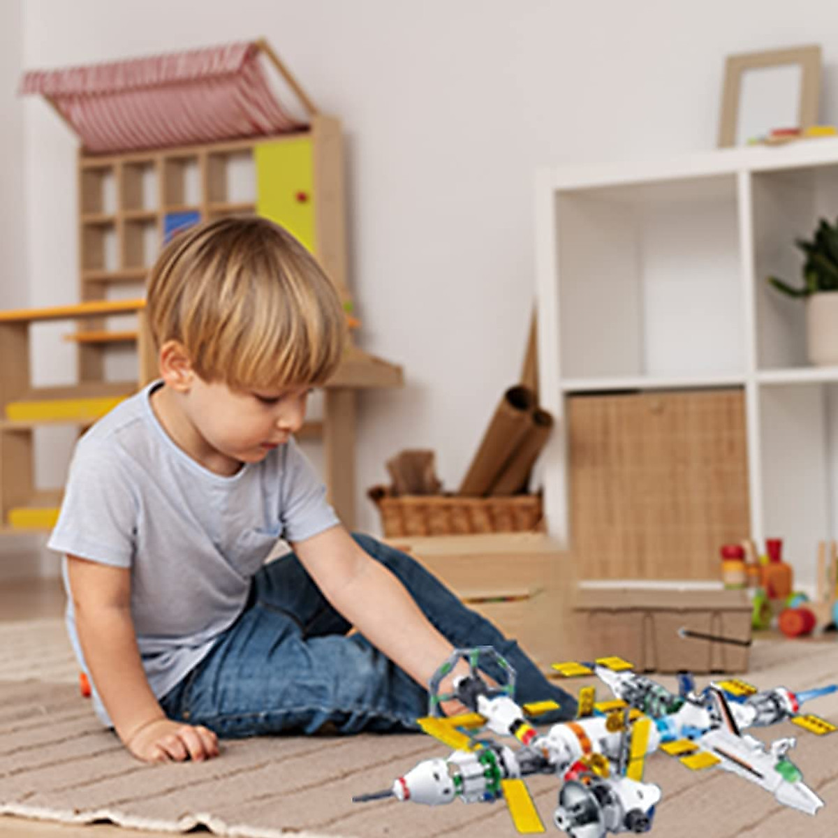 SlubanKids Space Station Building Blocks for Kids, 3D Early Learning Toys for Science and STEM, Stackable Shuttle DIY Exploration (Space Station - 511 Pcs)