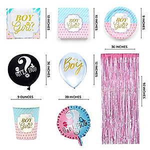 SMIRLY Gender Reveal Decorations Set - Baby Gender Reveal Party Supplies, Gender Reveal Party Decorations, Baby Gender Reveal Ideas, Gender Reveal Balloons Boy or Girl Gender Reveal Party Supplies Kit