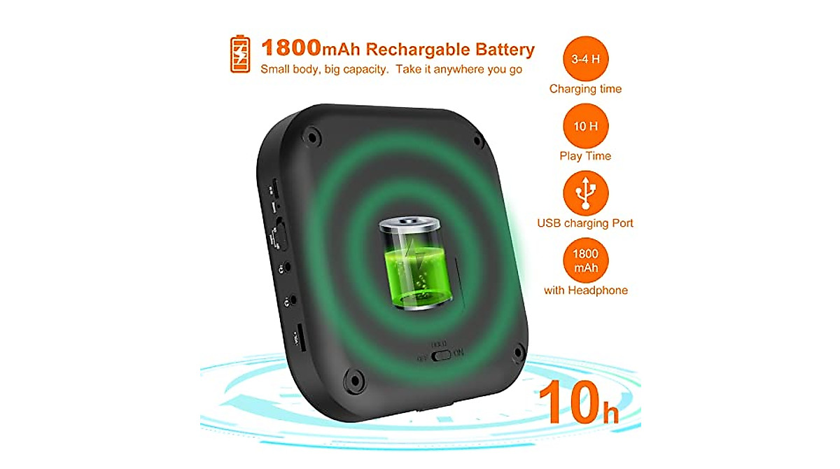 Portable Bluetooth CD Player with Speakers & FM Transmitter | MONODEAL ...
