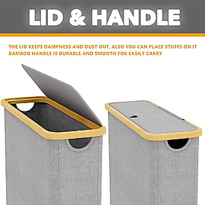 SpaceAid Extra Large Toilet Paper Storage with Lid, Hold up to 24 Regular Rolls or 18 Mega Rolls, Slim Toilet Paper Basket Holder Bin Container, Bathroom Accessories Organizer, Grey