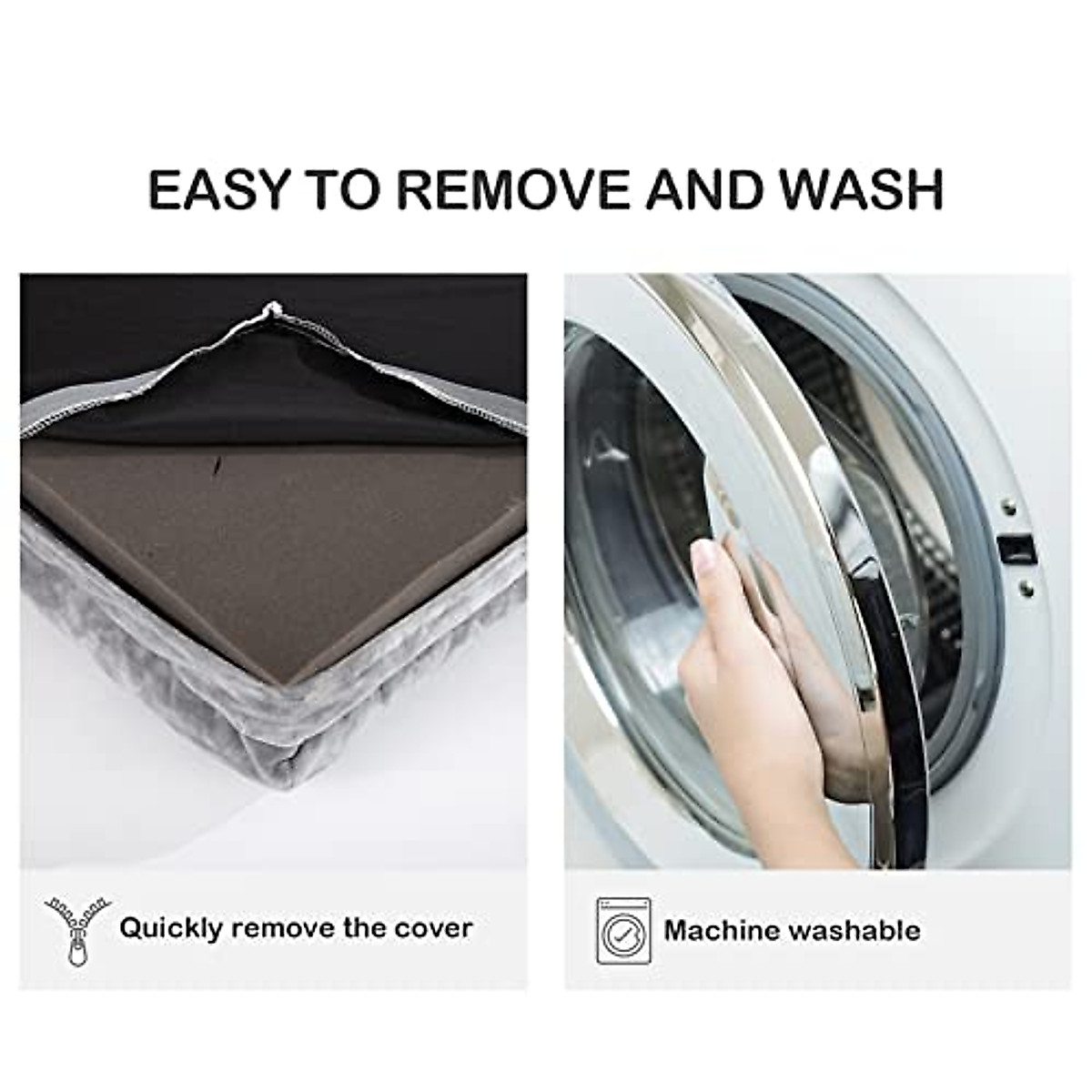 Mesa Lemon Large Dog Bed, Washable Dog Bed with Removable Cover, Orthopedic Dog Bed with Waterproof Lining, Memory Foam Bolster Dog Sofa with Nonskid Bottom, Dog Bed for Large, Extra Large Dogs