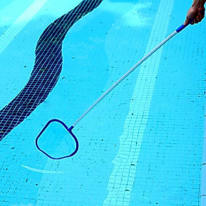 TOPINCN Swimming Pool Net, 5 Section Detachable Pole Pool Skimmer Net, Fine Mesh Pool Skimmer for Pool and Garden Pond