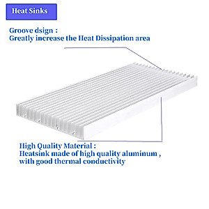 Aluminum Large Heatsink, 11.8"X5.51"X0.79" Heat Sink Radiator Circuit Board Cooling Cooler 19 Fins Heat Sinks for High Power LED Light