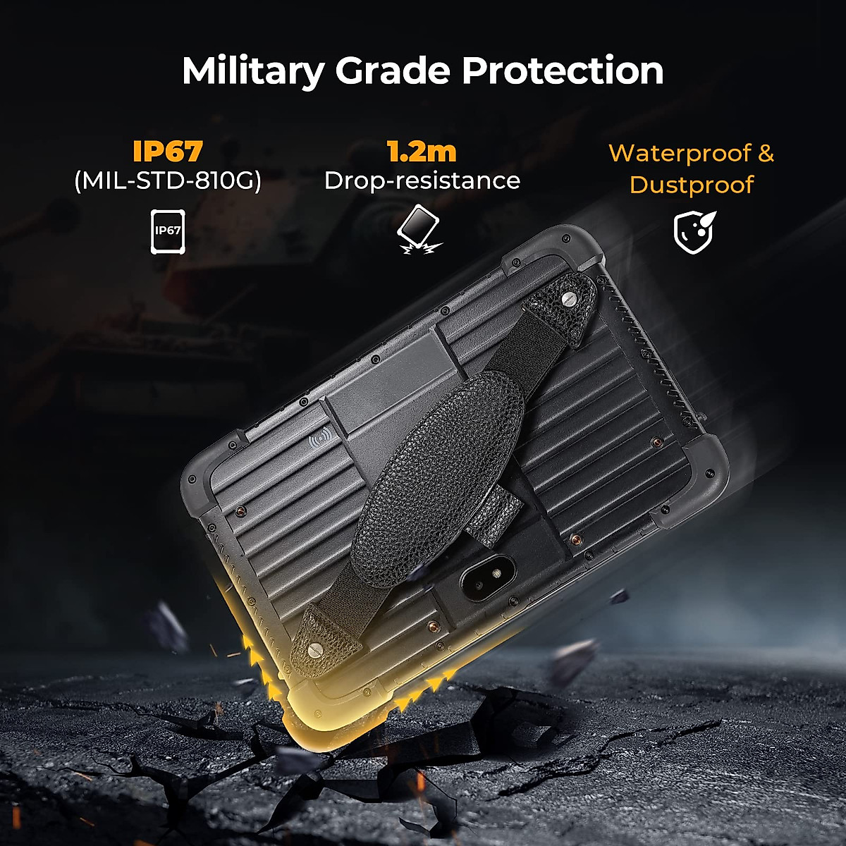MUNBYN 2023 New Rugged Android Tablet, 8-inch Rugged Tablet Android 10 Industrial 700 nits Military Laptop and Charging Cradle for Rugged Tablet PC, Industrial Tablet Stand