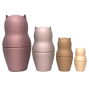 BraveJusticeKidsCo. Hide N Seek Toddler (3+) Silicone Stacking Nesting Dolls Toy: Kozy Kittens