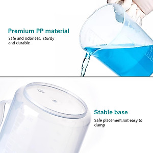 Aeseusia Graduated Cylinders Plastic Beakers, 10ml 25ml 50ml 100ml Plastic Measuring Cylinders, 50ml 100ml 250ml 500ml 1000ml Plastic Beakers with Pipettes,Plastic Funnel,Wash Bottle and Brushes