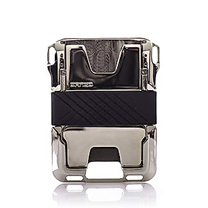 Dango Slim Minimalist Wallet for Men - RFID Blocking - Nickel Plated, Brown Rawhide/Polished Nickel