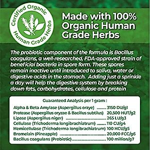 Animal Essentials Plant Enzyme & Probiotics Digestive Supplement for Dogs & Cats, 10.6 oz - Digestion Support