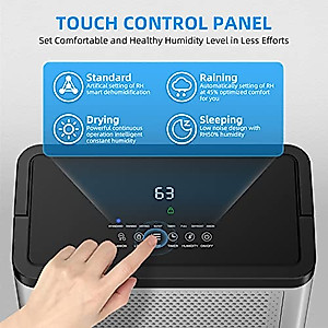 20 Pint Portable Dehumidifiers with Drain Hose and Handle for Home, Bathroom, Bedroom, Basement 1074 sq. Ft