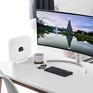 CaSZLUTION Desktop Stand for Apple Mac Mini, Acrylic Vertical Stands Holder Compatible with Apple MAC Mini 2010-2023 M1, M2, M2 Pro Chip, Clear
