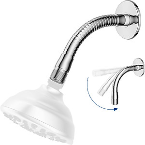 Adjustable Shower Head Extension Arm, Swivel Shower Arm Extension Water Outlet Lowers Existing Shower Head, Easy to Install & Durable 8 Inch Shower Pipe Extension with Flange for Bathroom