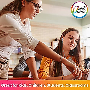 JustJamz Bulk Earbuds Jelly Matte | 10 Pack of Colorful in-Ear Earbuds | Stereo Sound & Silicone Earbud Tips | 3.5mm Stereo Multi-Color Bulk Earphones | for Schools, Kids, Classrooms & Libraries