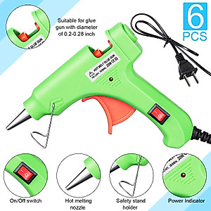 Zhengmy Mini Glue Gun for Arts Crafts Hot Glue Guns for Kids Hot Melt Arts Craft DIY Glue Gun for Crafts School DIY Arts Home Quick Repairs (Multicolored, 6 Pieces)