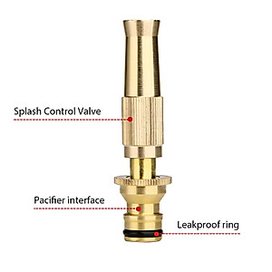 RecDec 2 Pack High Pressure Hose Nozzle Brass Adjustable Twist Spray Sprinkler Heavy Duty Quick Connect Jet Sweeper Spout for Water Gun Tap Spigot Garden Hose Connector Fittings Pipe