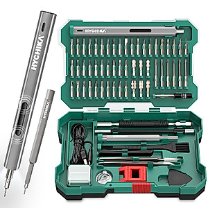 Precision Screwdriver Set Electric, 67 in 1 Electric Screwdriver Kit with 52 Magnetic Bits, HYCHIKA Professional Electronics Repair Tool Kit w/LED for Computer Phone Drone PC Camera