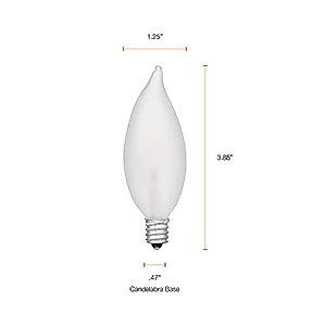 SYLVANIA Double Life Incandescent Light Bulb, B10, 40W, Dimmable, Candelabra Base, 285 Lumens, Frosted - 6 Count (Pack of 1) (15323)