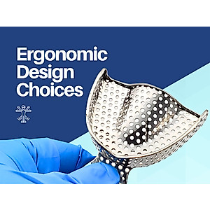 ARTMAN INSTRUMENTS Dental Impression Trays – Set of 6 Stainless Steel, Perforated, Autoclavable Trays (Small, Medium, Large) for Upper & Lower Teeth – Durable, Reusable, Rounded Margins for Comfort