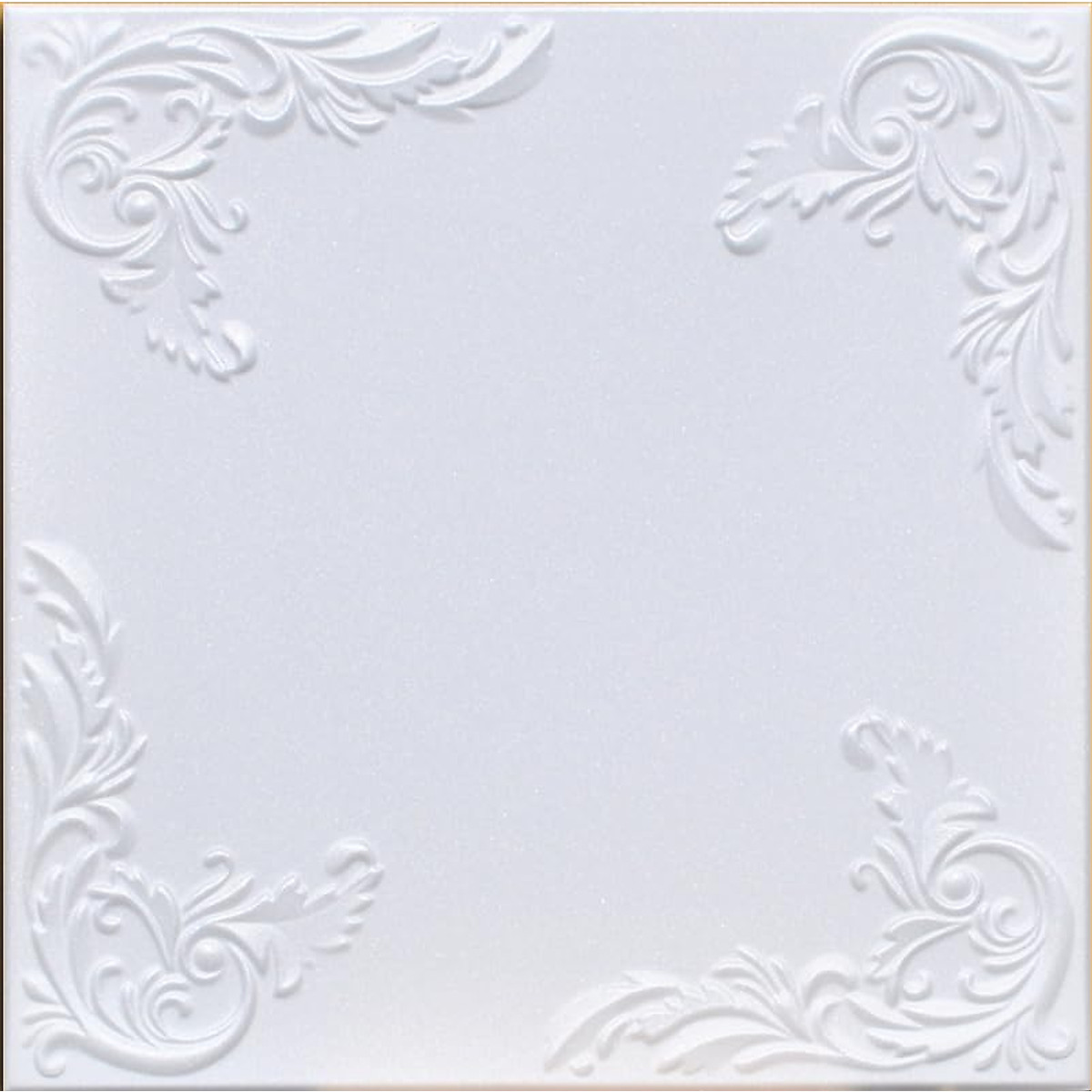 Styrofoam Ceiling Tiles 8pc Pack - Marseille White Foam Decorative Ceiling Tiles- Glue Up Application