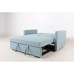 Kingway Furniture Bhrampton Microfiber Sleeper Sofa in Light Blue