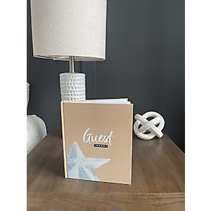 Paper 'n Such Guest Book for Vacation Home, Hardcover Linen Beige Guestbook, Vacation Rental Essentials, Visitor Sign in Book, Beach House Welcome Book for Short Term Rentals, Host Gift