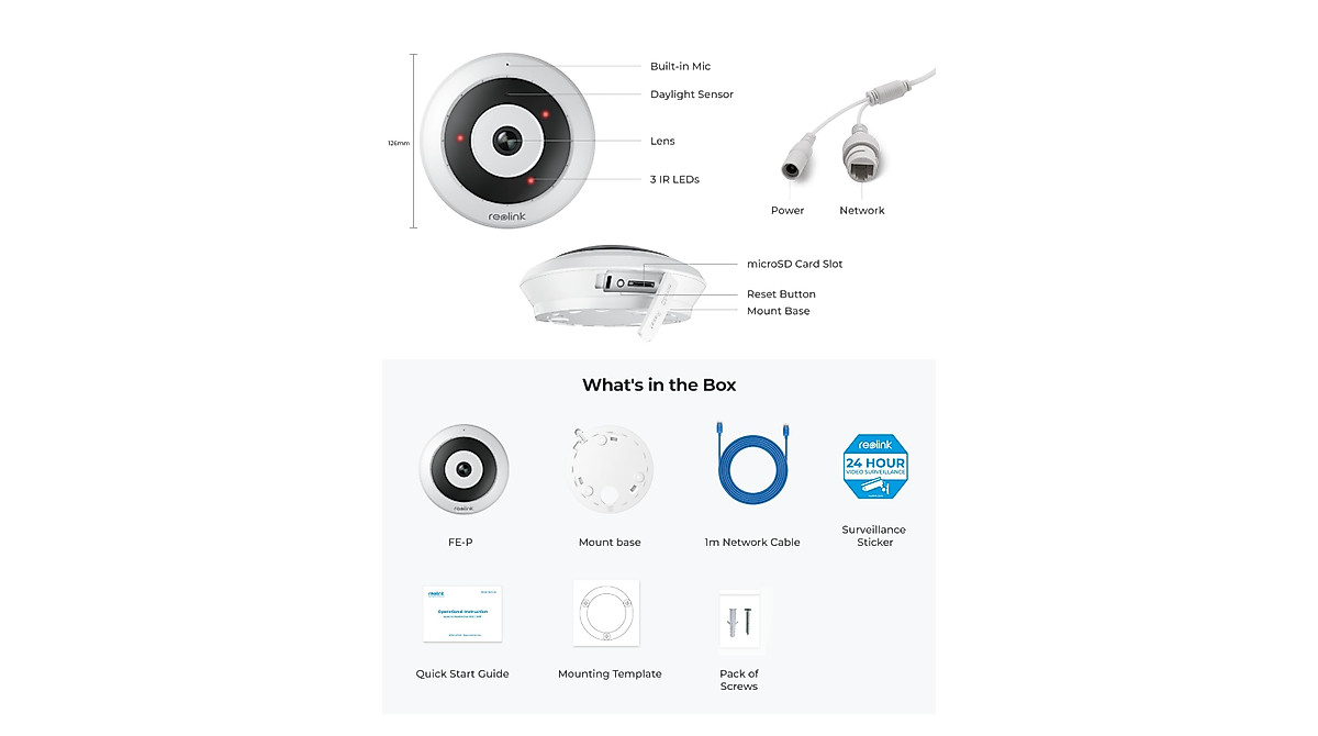 REOLINK 6MP PoE Fisheye Camera: 360° Home Security View