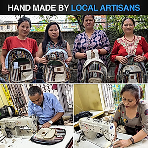 KayJayStyles Small Lightweight Daypack Backpack Handmade Himalayan Hemp Travel, Hiking, Purse for Men, Women (DayPack5)