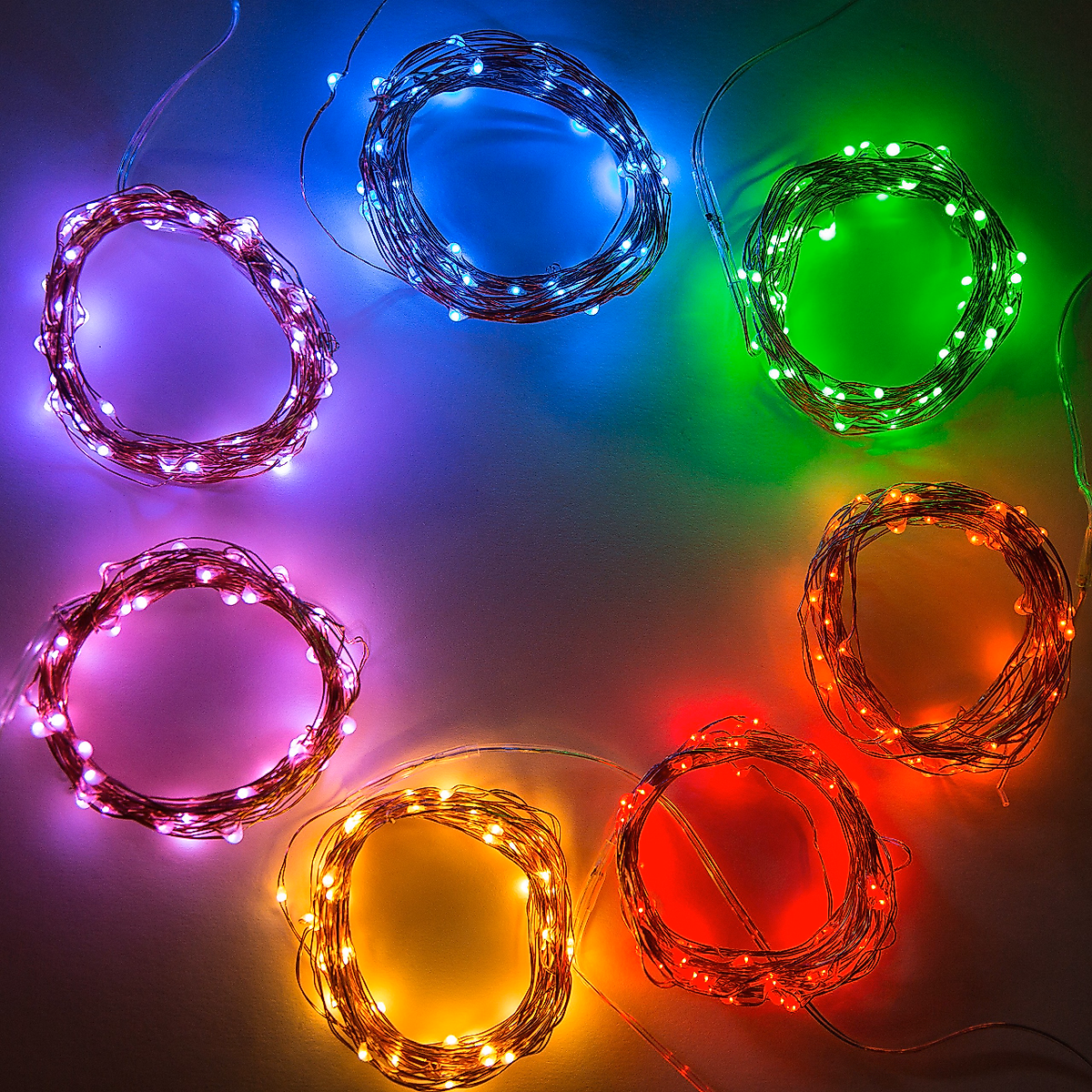 Hometown Evolution, Inc. Blue Fairy Lights - Battery Operated - 6 Foot 20 Blue LED Micro lights on Copper Wire - Waterproof for Indoor and Outdoor Use