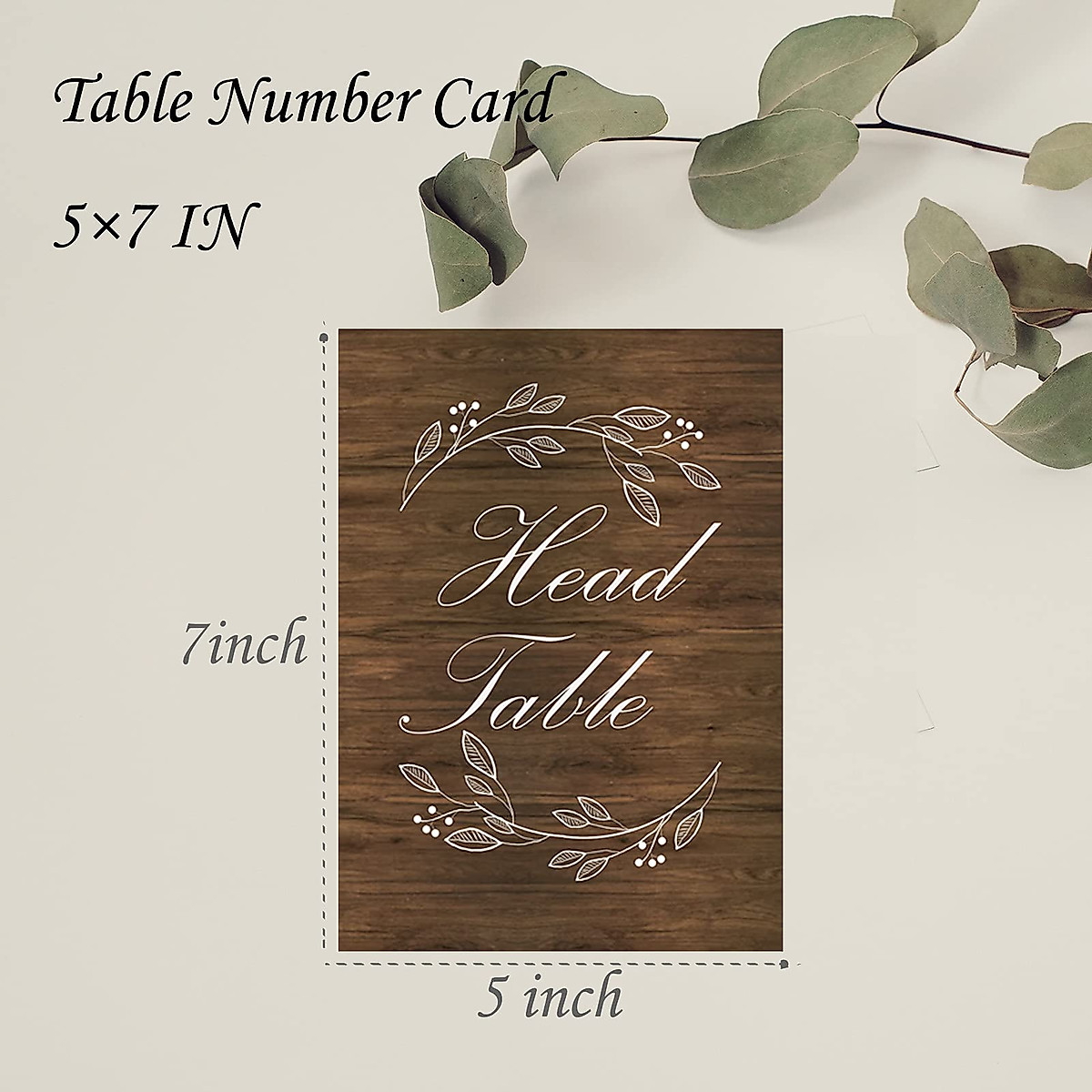 Wedding Table Numbers Rustic Table Numbers Table Number Cards 5" x 7" Double Sided 1-25 with Head Table Cards Table Signs for Wedding, Reception, Centerpiece, Party