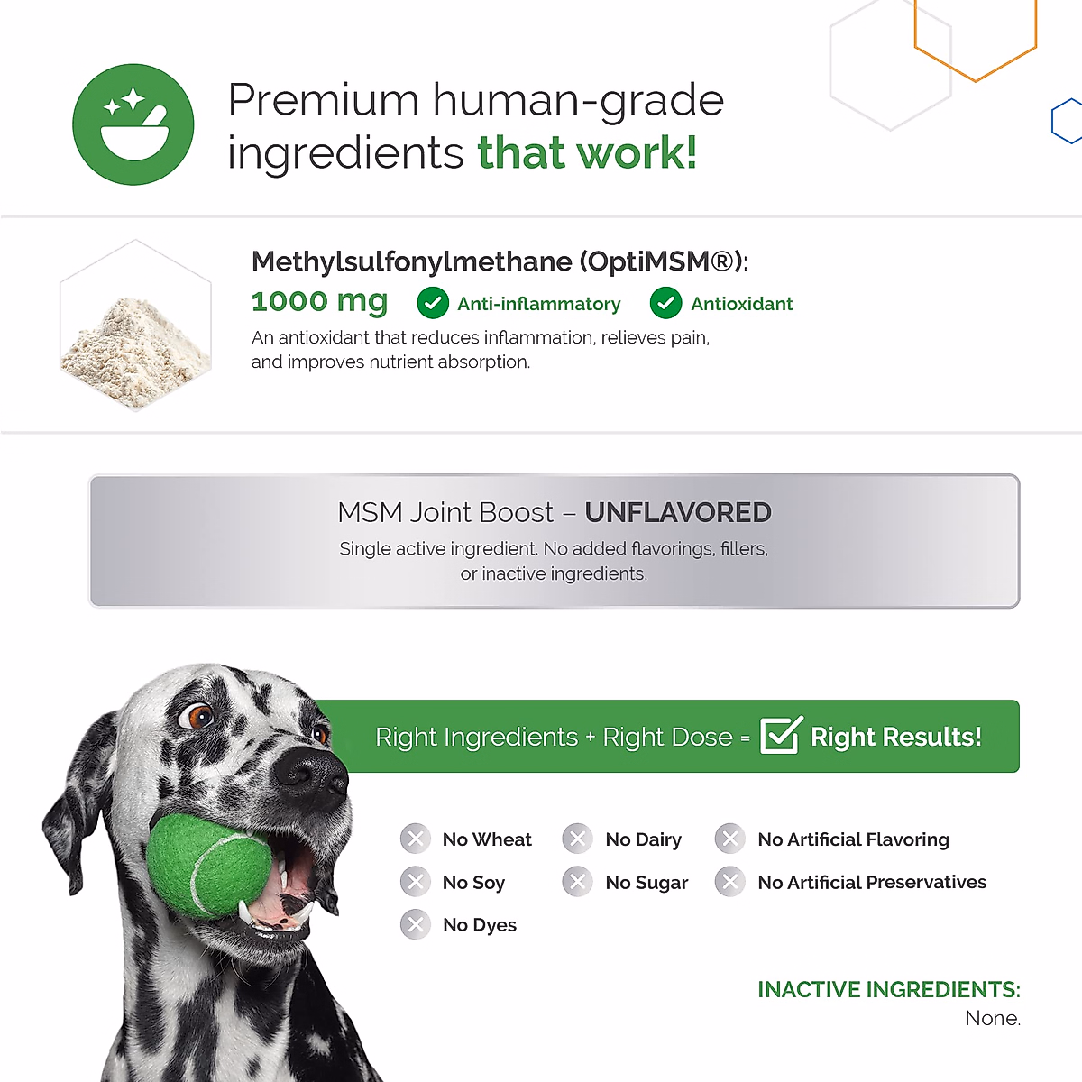 TopDog Health - MSM Joint Boost Powder - Hip & Joint Dog Supplement for Joint Mobility & Flexibility - Natural Anti-Inflammatory with Sulfur - Unflavored