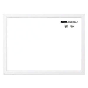 Quartet Magnetic Whiteboard, 17" x 23" Small White Board for Wall, Dry Erase Board for Kids, Perfect for Home Office & Home School Supplies, Dry Erase Marker, Magnets, White Frame (MDW1723W-AZS)