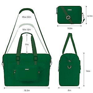 Weekender Bags for Women with 15.6 inch Laptop Compartment, LYAUK Travel Duffel Bag with Detachable Makeup Bag&Wet Pocket, Carry on Overnight Bag for Airplanes,Hospital Bag for Labor and Deliver Green