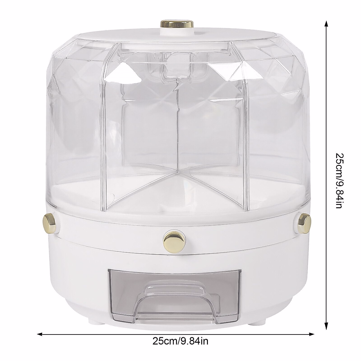Opulentia Rice Dispenser Dry Grain Food Storage Container Tank 6-Grid Rotating for Kitchen 6 in1 Grain Storage Tank Rotating Rice Bean Oatmeal Food Dispenser Container (Style two)